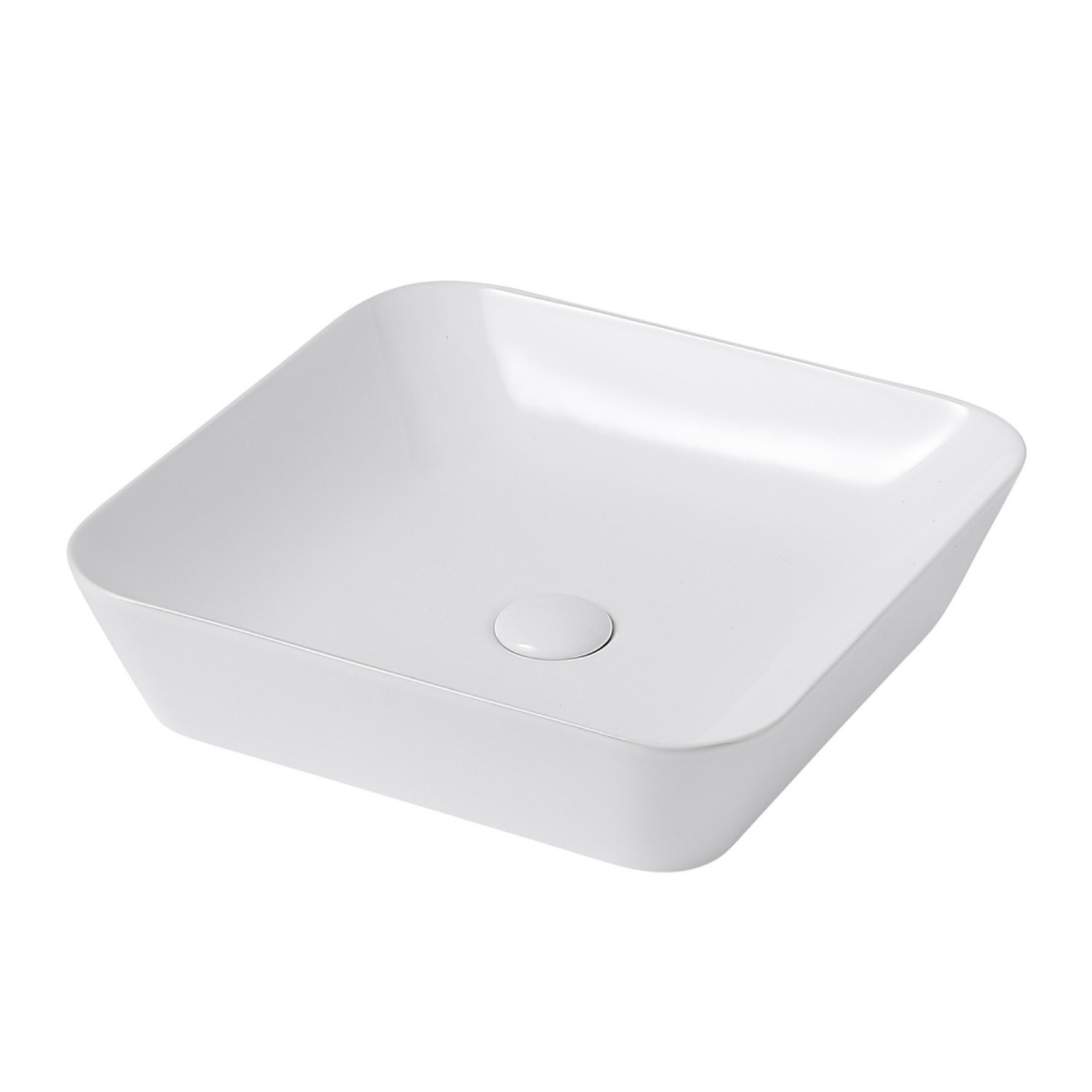 Раковина накладная ABBER Rechteck AC2205, квадратная, 43 см, фаянс, белая