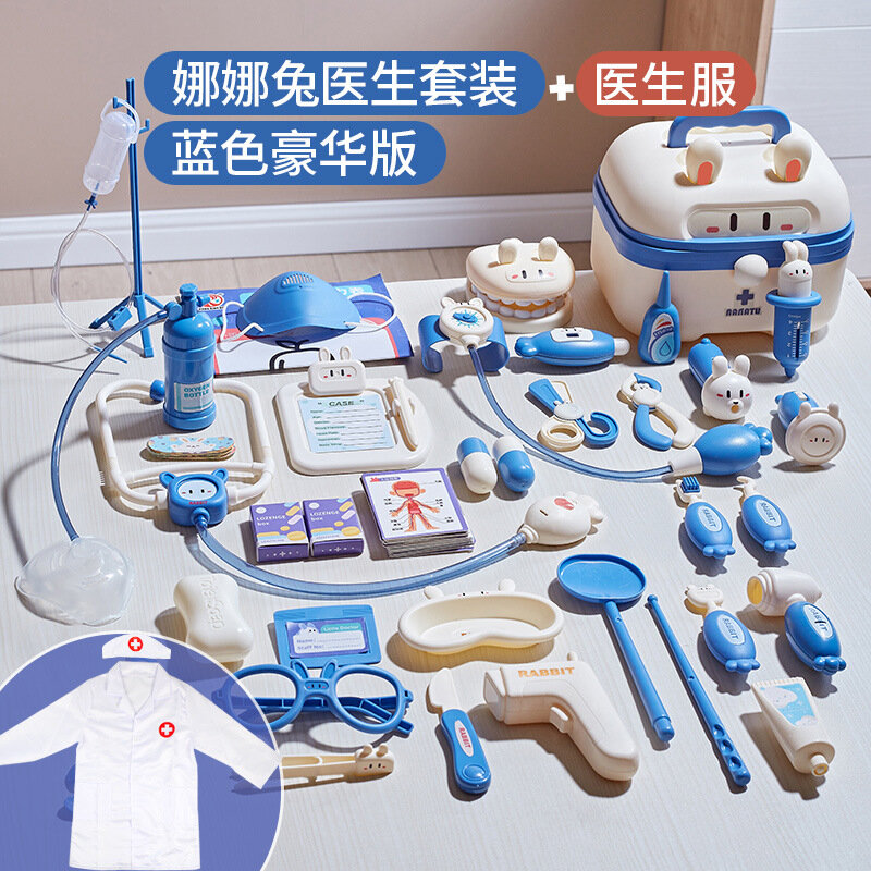 Детский набор медицинских инструментов "Нана Кролик" для ролевых игр, игрушечный стетоскоп для медсестры, интерактивная игрушка для малышей