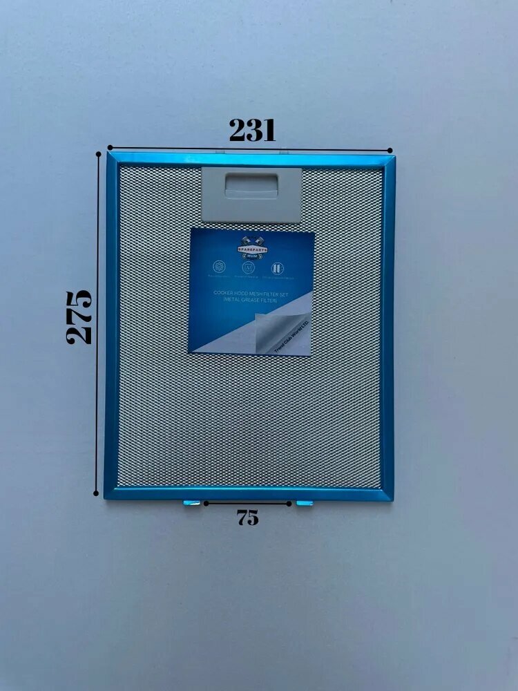 1 шт. 230x275 мм. Выхлопной фильтр, совместимый с AEG 4055101671, Масляный фильтр для вытяжного вентилятора, 23x27,5 CM.
