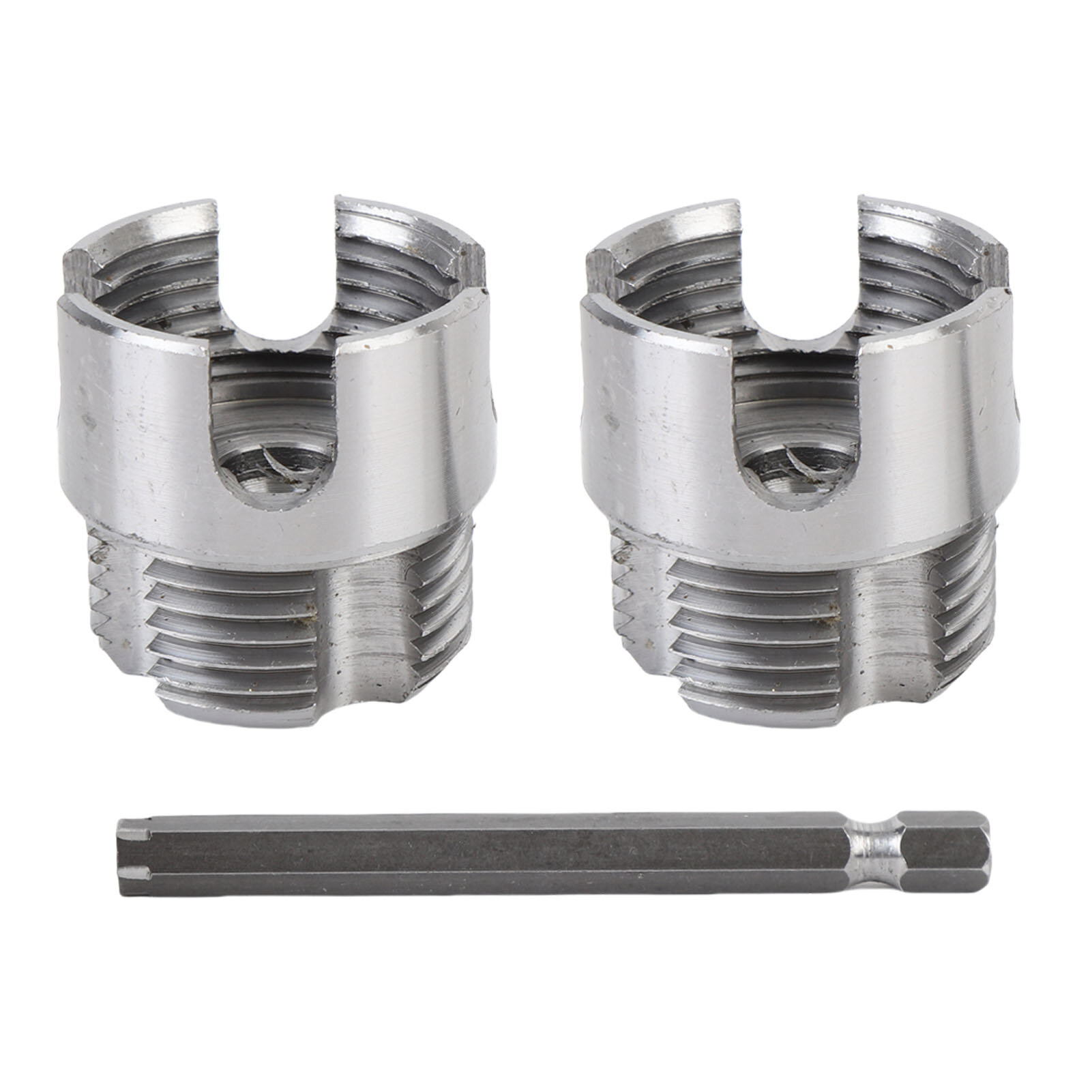2 комплекта инструментов для нарезания резьбы на трубах G1 с шестигранным хвостовиком 1/4 дюйма для внутренней и наружной нарезки резьбы на трубах ПВХ и ППР.