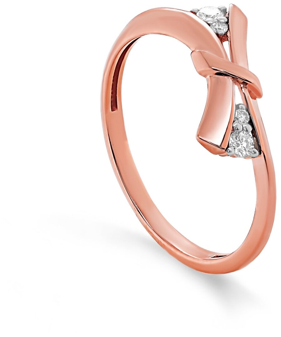 Кольцо, красное золото, 585 проба, бриллиант