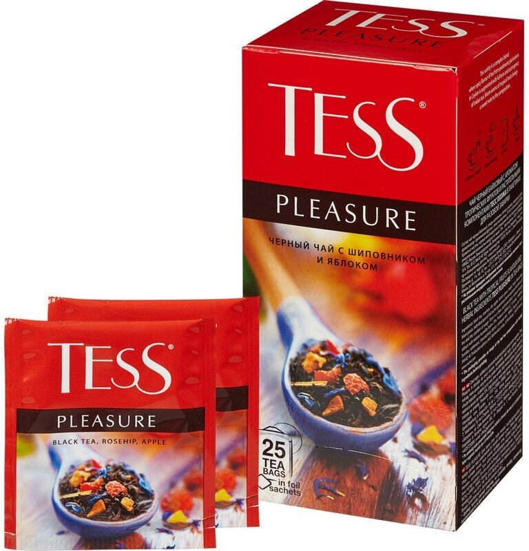 Чай черный Pleasure с фруктовыми добавками, 1,5гх25пакетиков