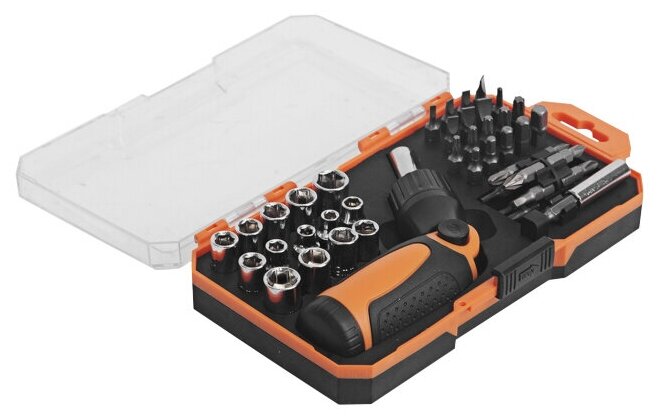 Отвертка с трещоткой KENDO, набор бит с кейсом из 46 предметов