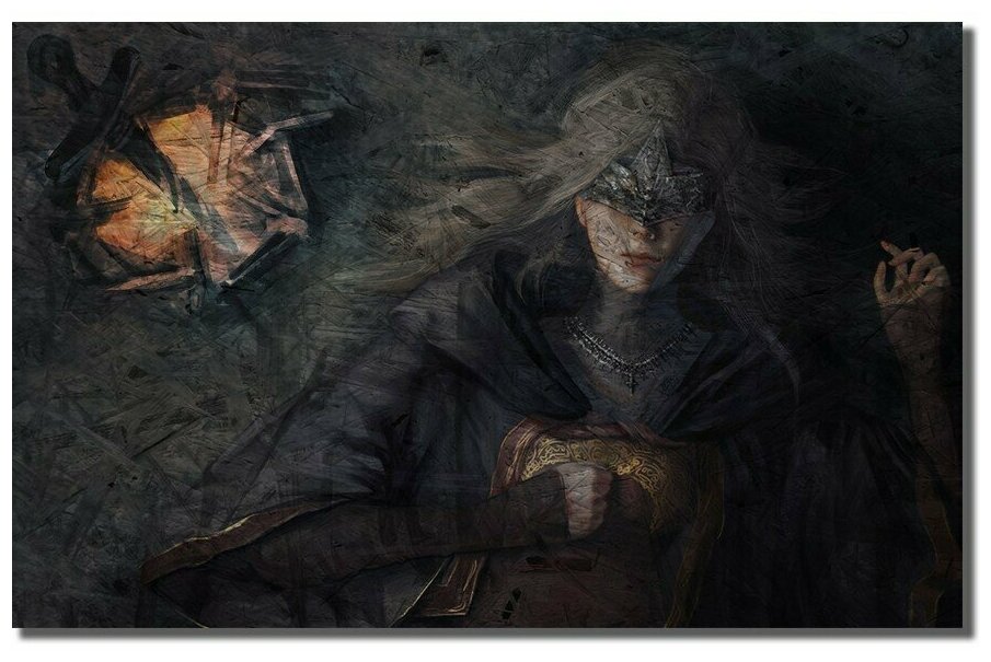 Картина интерьерная на рельефной доске, рисунок игра Dark Souls - 6783 Г
