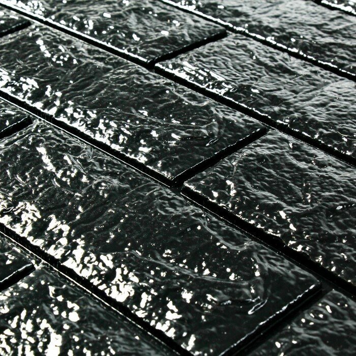 Самоклеящаяся ПВХ панель «Кирпич», 700×770 мм, цвет чёрный