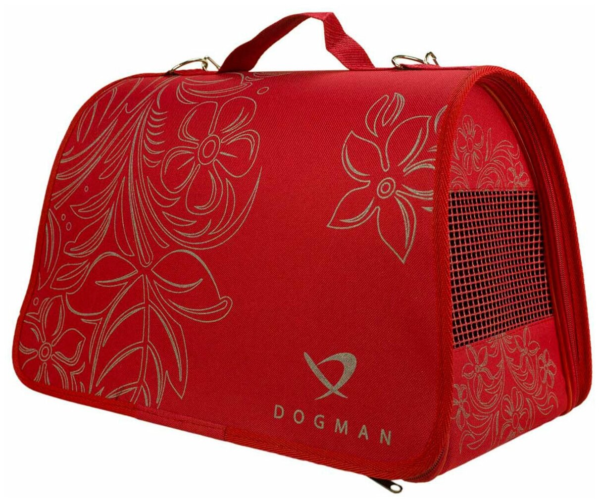 DOGMAN сумка-переноска «Лира» № 1 М, зима, иск. мех, красная, 35 х 23 х 22 см (1 шт)