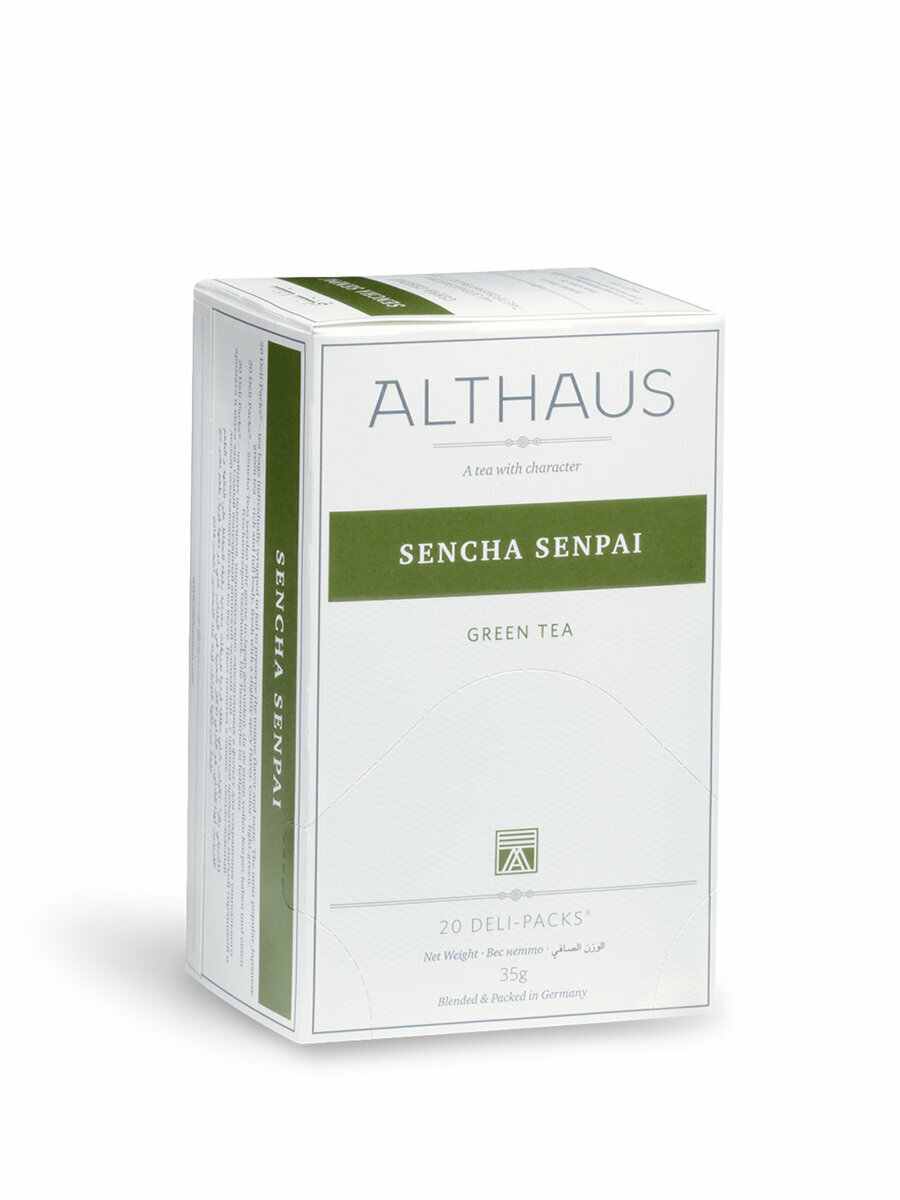 12шт, Чай зеленый Althaus/Альтхаус Sencha/Сенча Select в пакетиках, 20 пак.