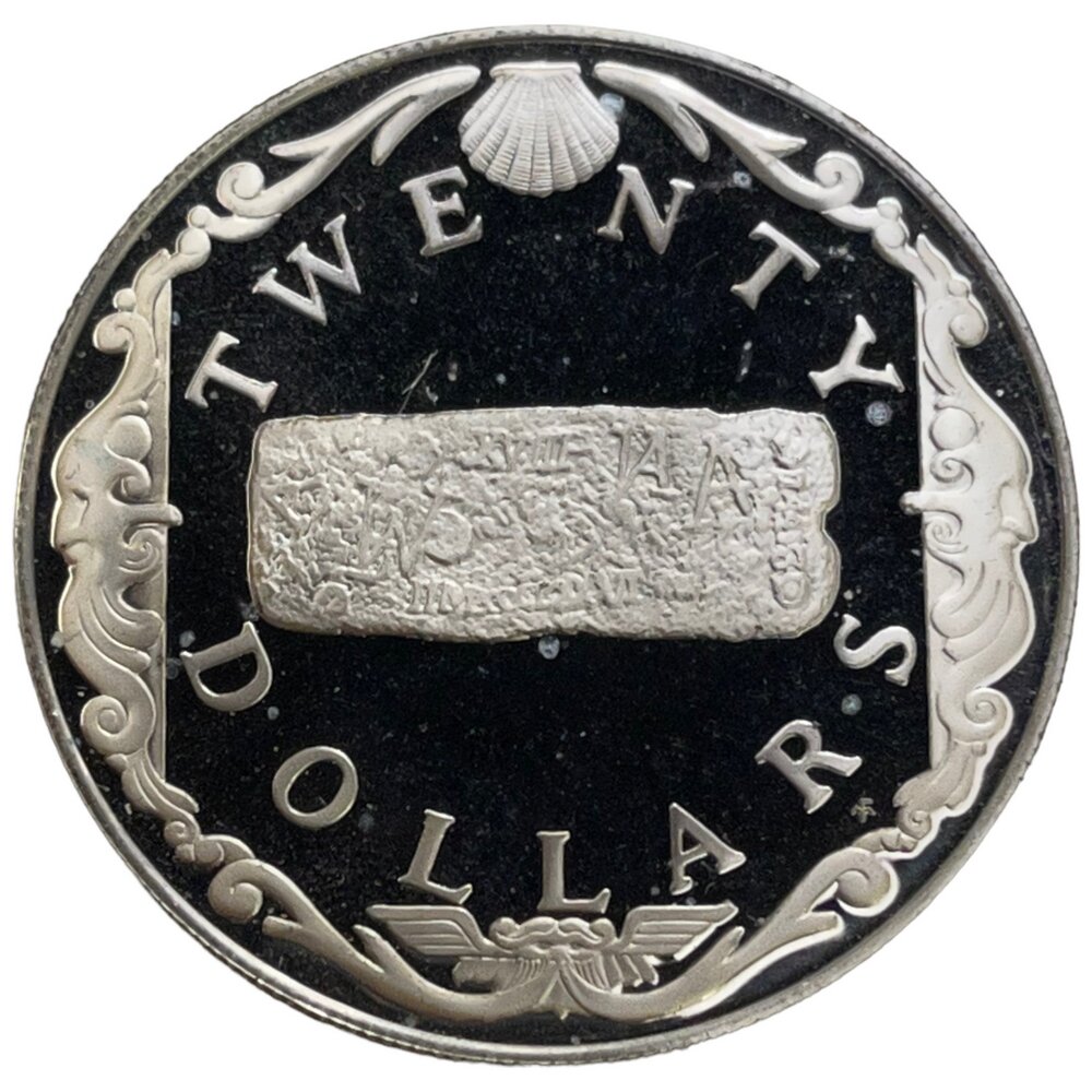 Брит. Виргинские острова 20 долларов 1985 г. (Сокровища затонувших кораблей - Золотой слиток)(PP)