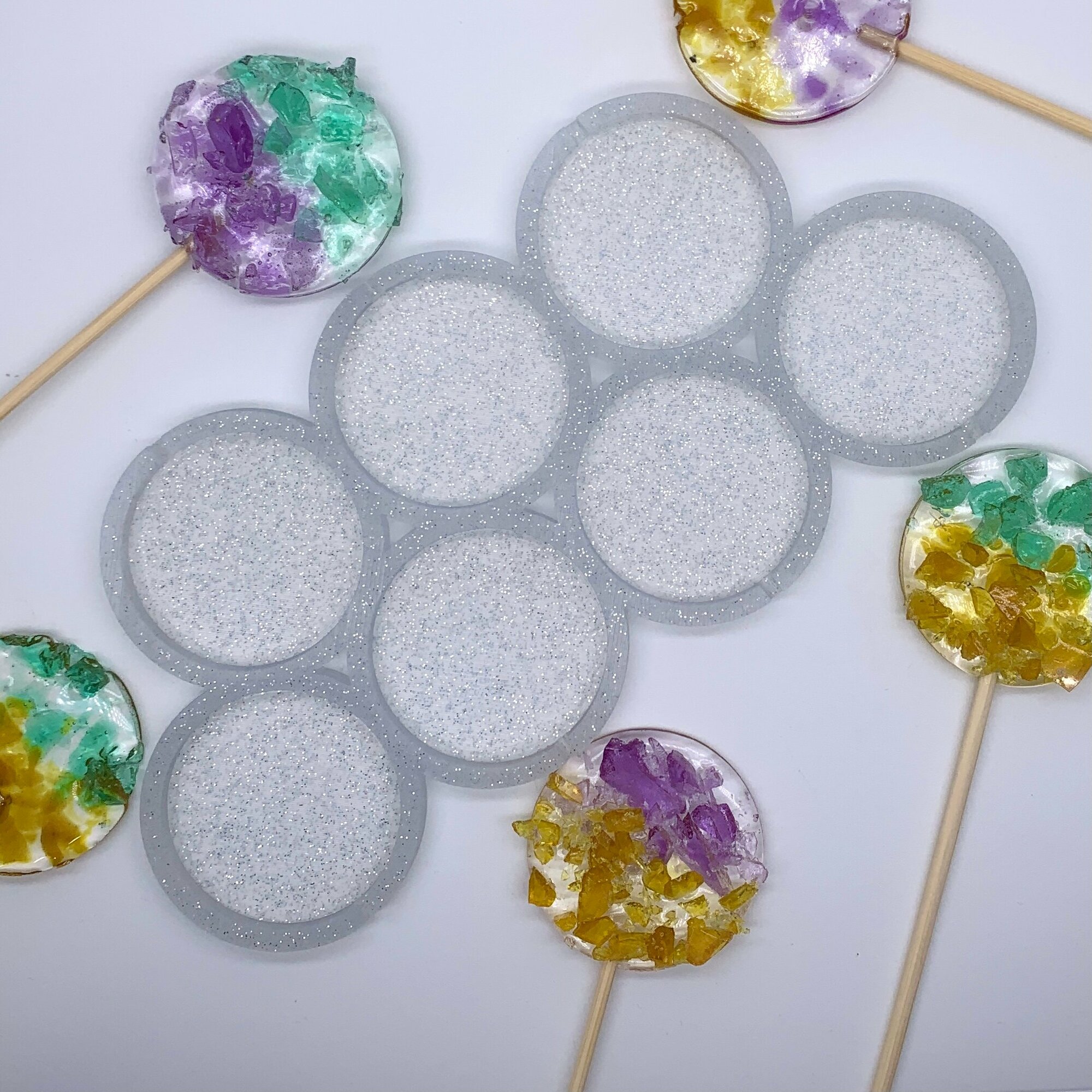 Силиконовая форма молд для леденцов и шоколада Круги 4,5 см