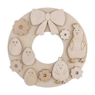 Mr. Carving Пасхальное панно Куриная семья из фанеры 18×18×18 см заготовка для декора