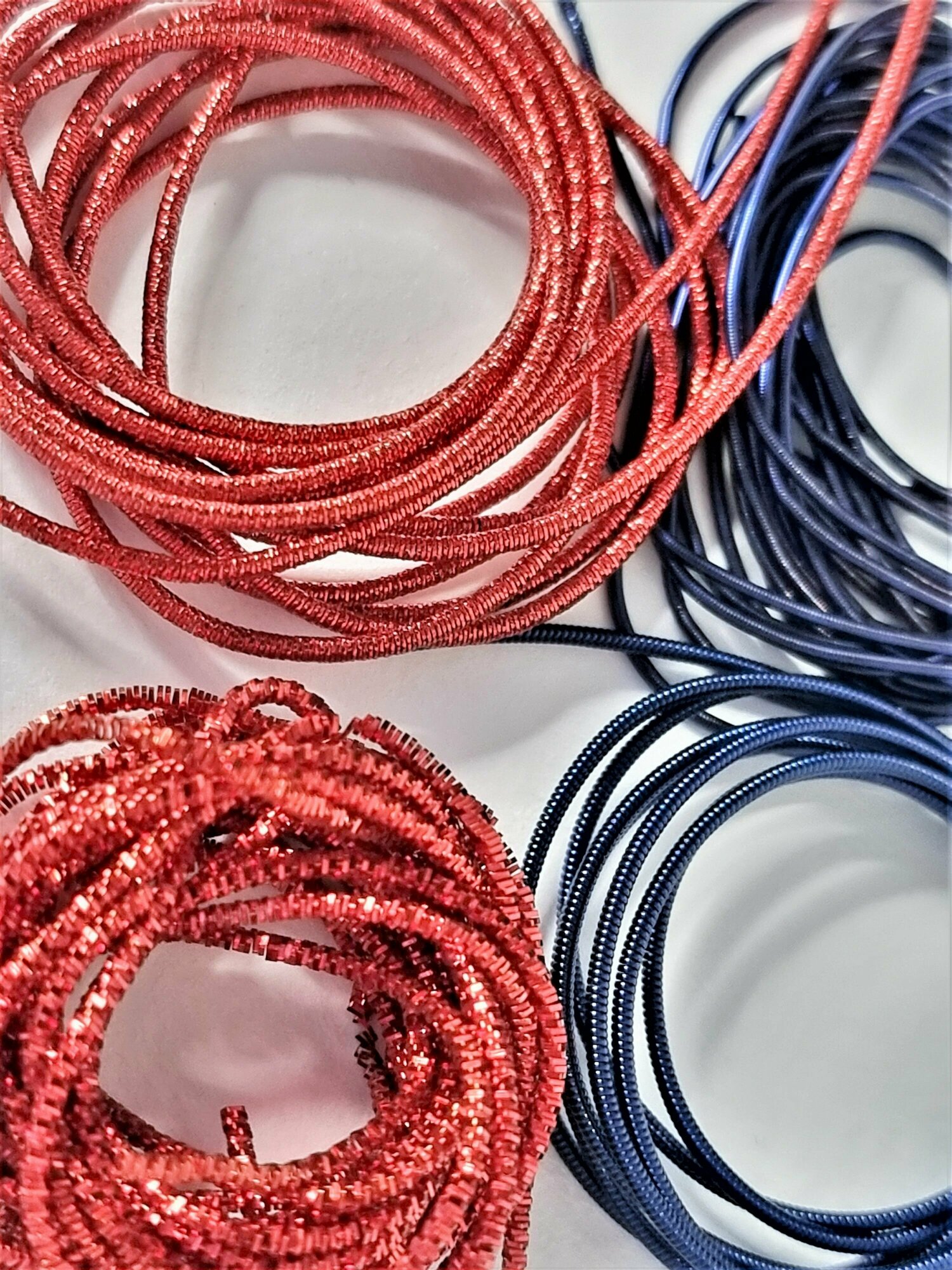 Канитель и трунцал 1,2мм. 4шт по 5г. Красная и синяя.