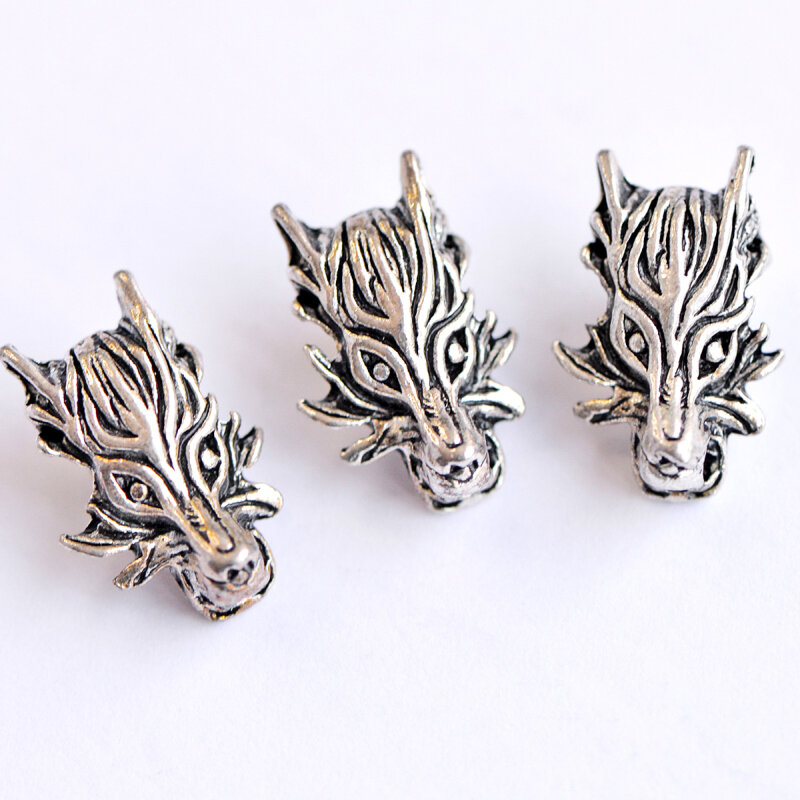 Евробусины 6 шт./ Металлические бусины с большим отверстием, размер 18.5х12х8 мм, цвет античное серебро