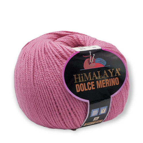 Пряжа HiMALAYA "DOLCE MERİNO" 50% Шерсть мериноса, 50% Микрофибра, 100гр/230м, (59401 Розовый) 1 упаковка (10 мотков)