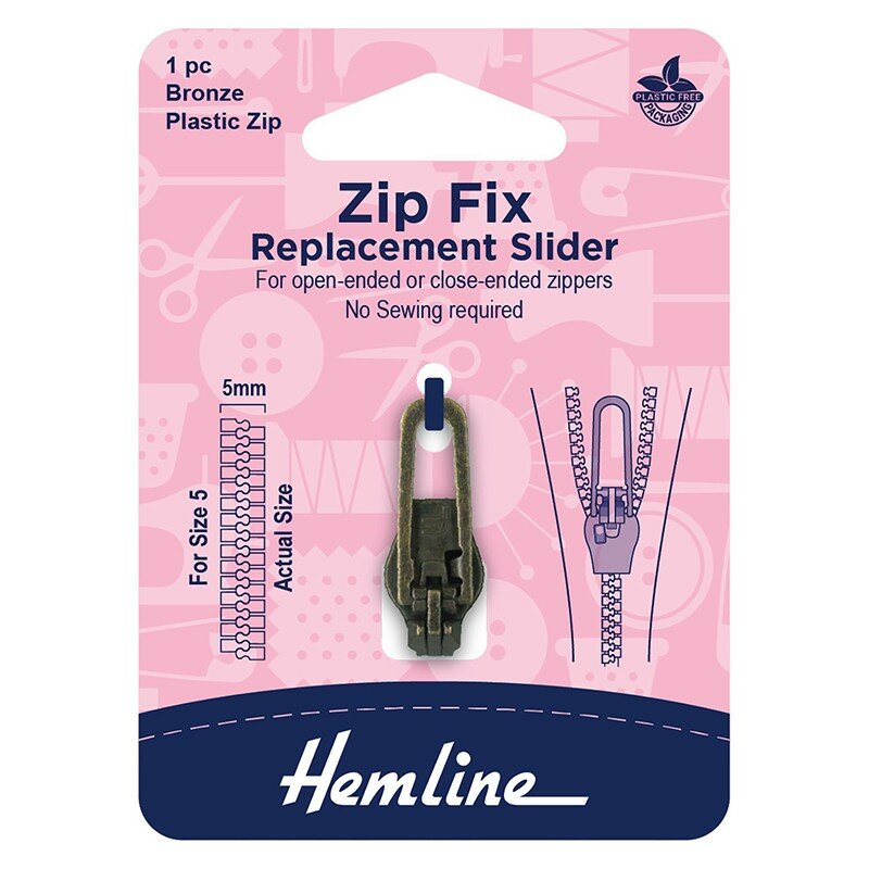 Hemline #167.01. BR Сменный бегунок для пластиковых молний