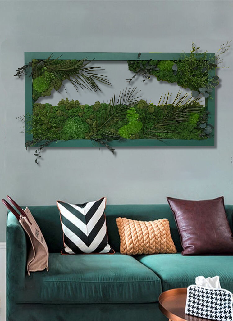 Картина Дом Мха MossArt "Игра теней", 120x60х4.5 см, рама из дерева