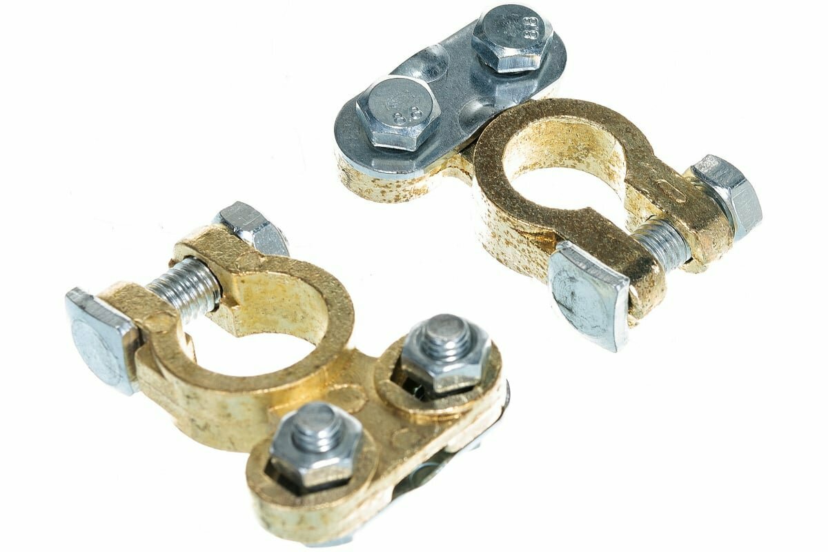 Клеммы АКБ цинково-алюминиевые 2шт, прямые усиленные с крепежом ARNEZI A0103001