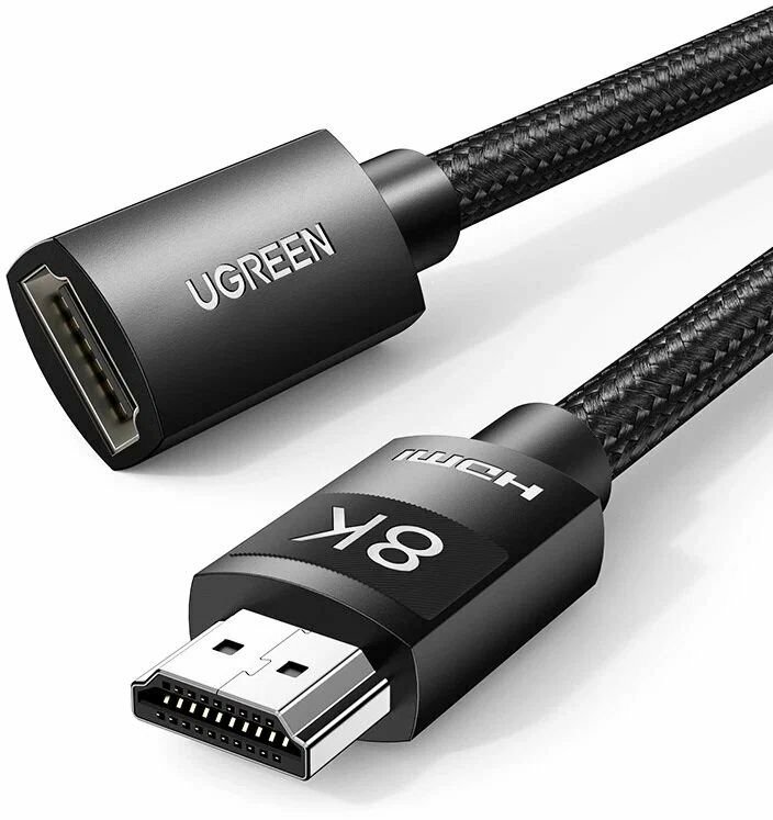 Кабель Ugreen HD151 (40400) HDMI 8K Male To Female Extension Cable (0.5 метра) чёрный