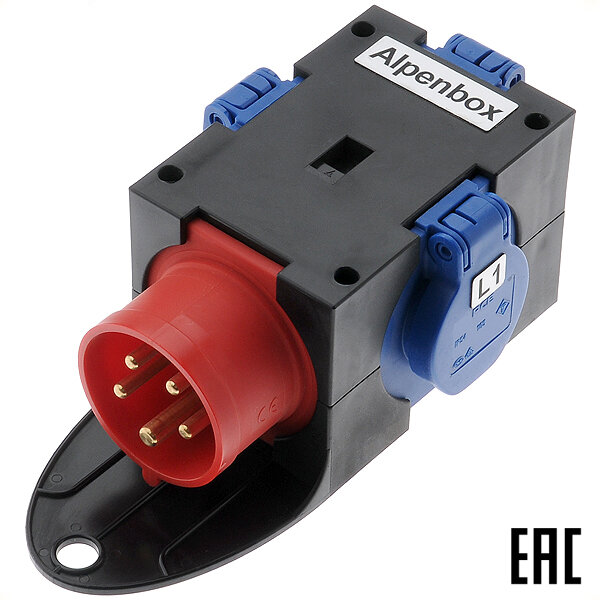 Разветвитель вход вилка 3Р+N+Е - выход 3 розетки "евр" IP44 PCE 9430412