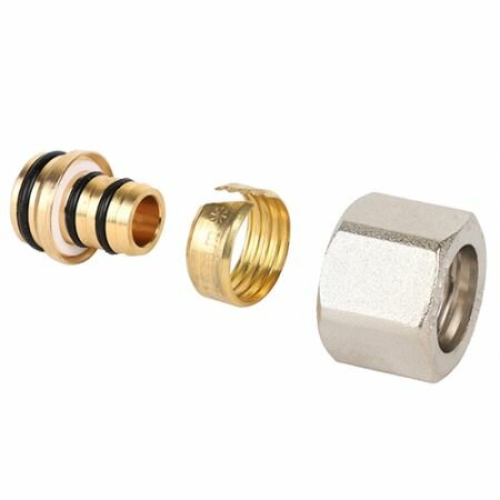 Фитинг обжимной (евроконус) 1/2'x16x2.0 PEX-AL-PEX для полиэтиленовой и металполимерной трубы | код MC.412.04 | MVI (1 шт.)