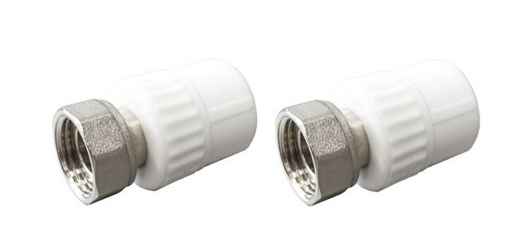 Муфта полипропиленовая комбинированная с накидной гайкой 20х1/2 комплект 2шт.