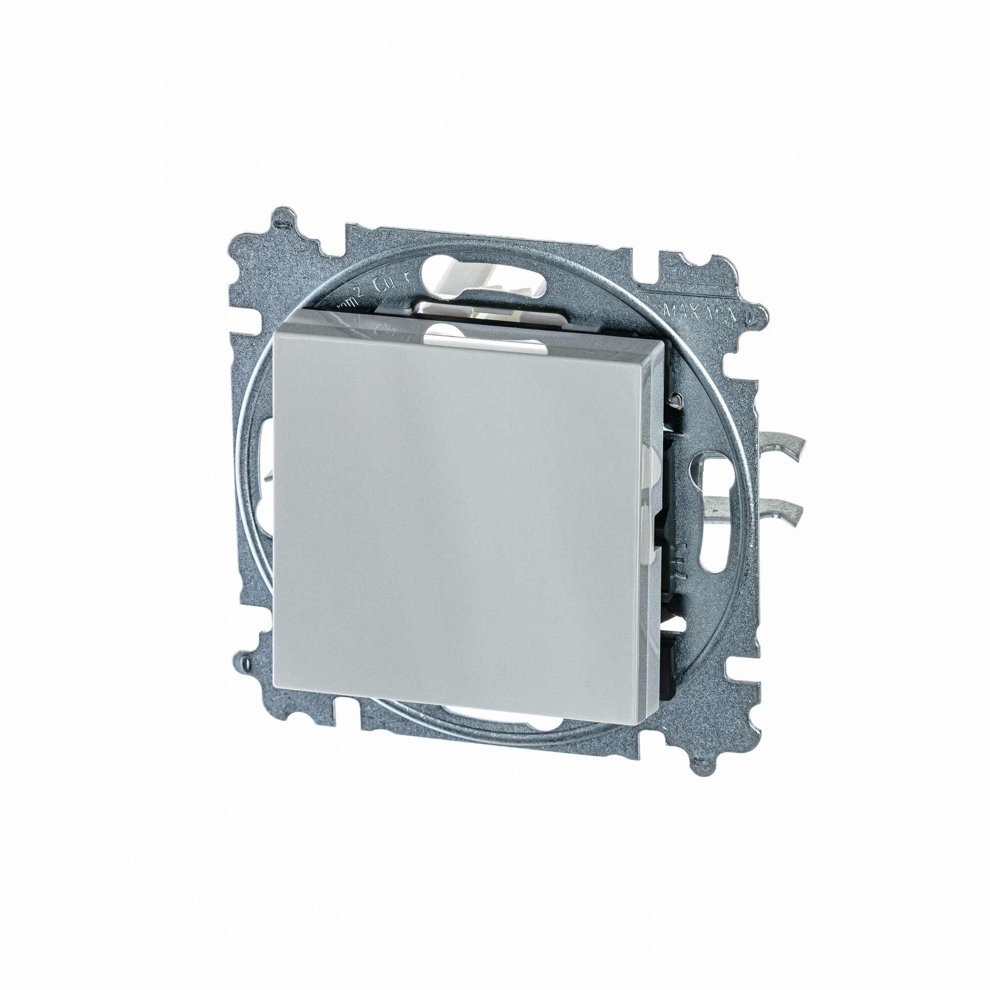 Переключатель одноклавишный Levit серый / белый, ABB 2CHH590645A6016 (1 шт.)