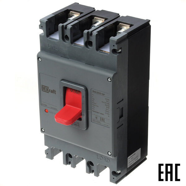 Автоматический выключатель DEKraft 22762DEK 400А 35кА при 400В ВА305-3Р-0400А