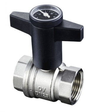 Oventrop Кран шаровый ВВ 3/4 Optibal маховик с термометром арт. 1078006