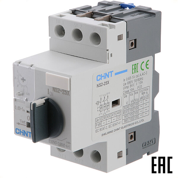 Автоматический выключатель 495180 NS2-25X 0,63-1,0А для двигателя CHINT