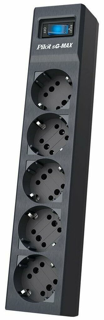 ZIS Сетевой фильтр на 5 розеток ZIS Pilot sG-Max, темно-серый (10.0м) (ret)
