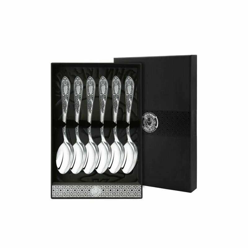 Кольчугинский мельхиор Набор чайных ложек "Жасмин" 6 предметов (КМ1130606)