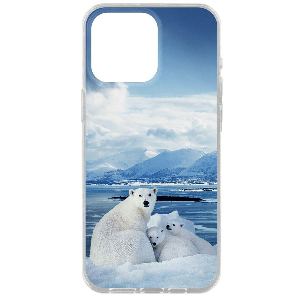 Чехол-накладка Krutoff Clear Case Полярные медведи для iPhone 15 Pro Max