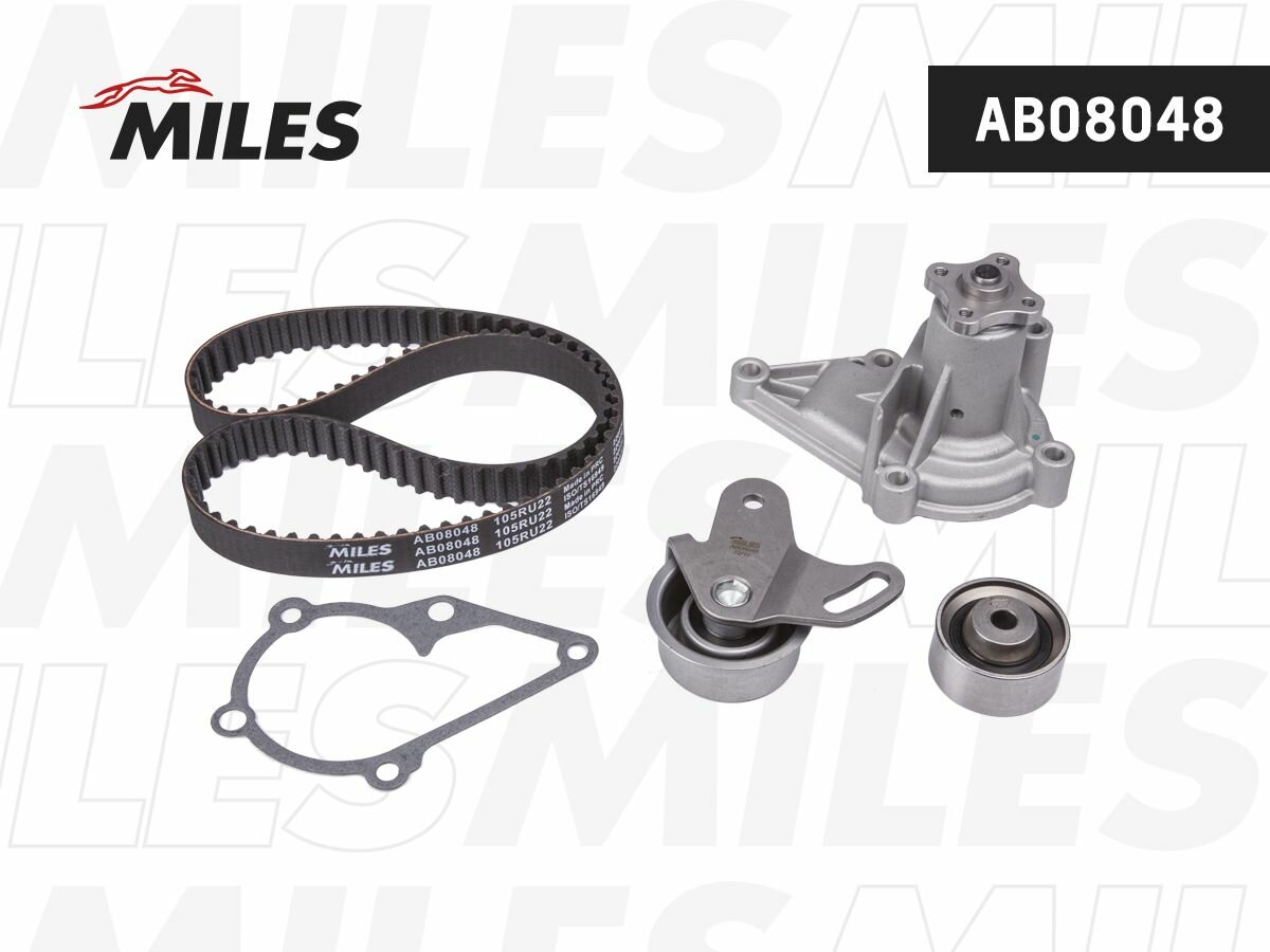 Комплект ремня ГРМ KIA/HYUNDAI 1.4/1.5/1.6 95- (с помпой), MILES AB08048