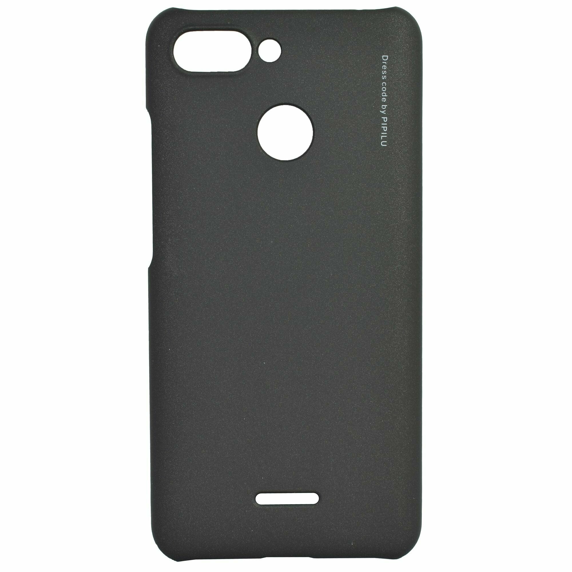 Чехол на Xiaomi Redmi 6A, пластиковый серии Metallic, черный