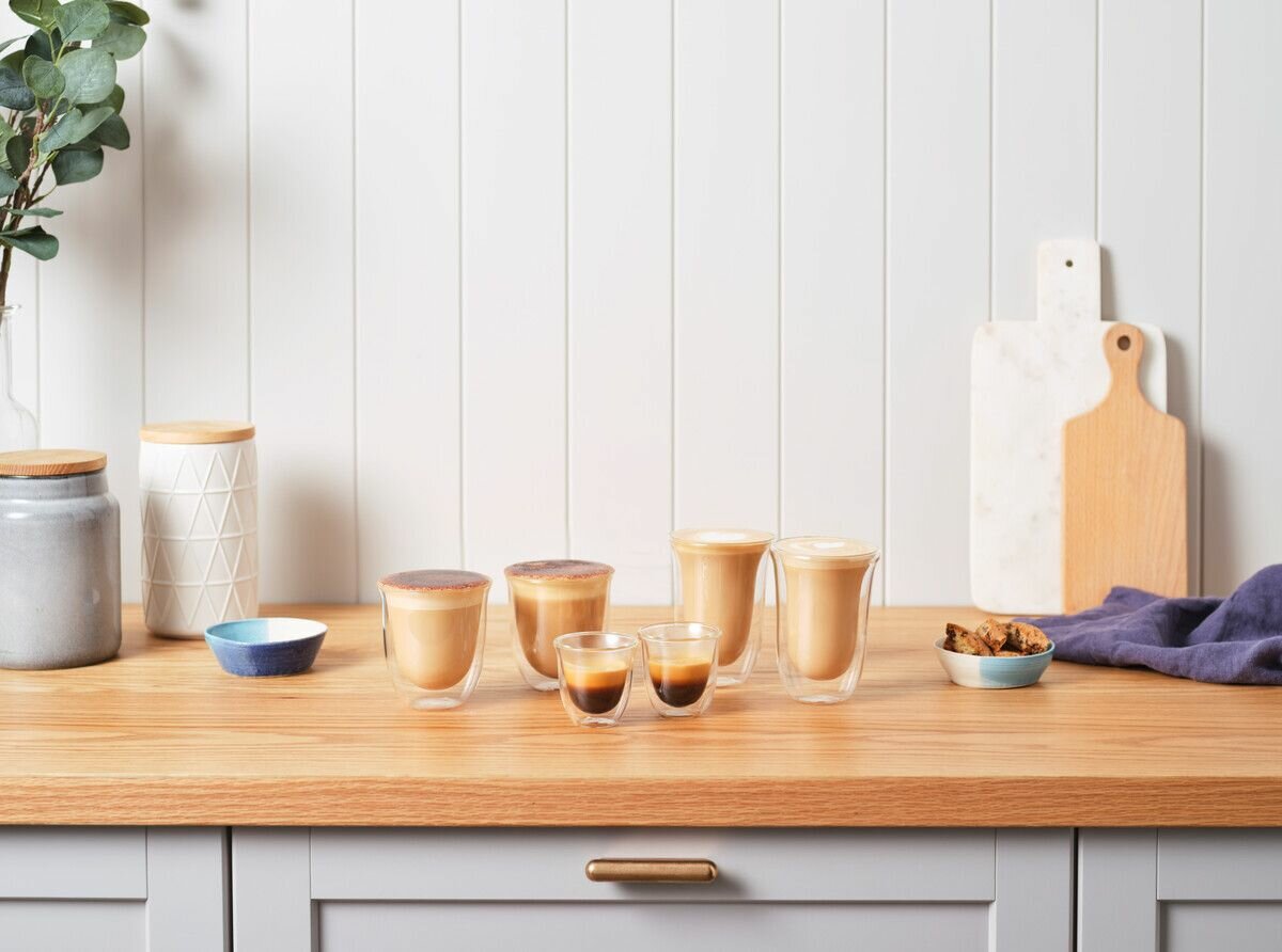 Набор чашек для эспрессо DeLonghi Espresso DLSC310 (2шт), чашки 60 мл стеклянные с двойными стенками для кофе и чая