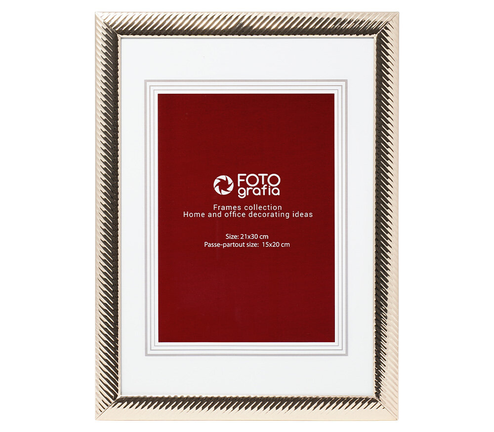 Фоторамка Fotografia А4 21x30 см, золотистая, FFM-5546