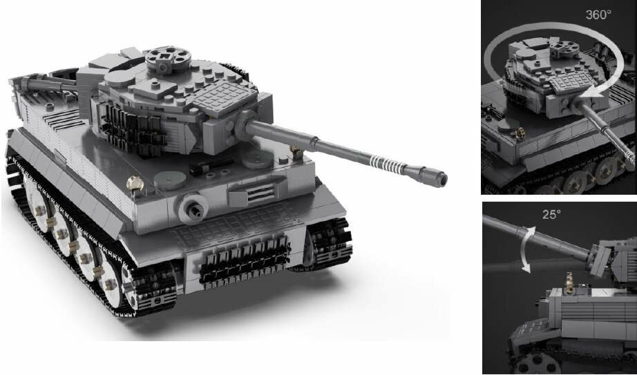 Конструктор "Танк Tiger" 1:35 на РУ 925 деталей в коробке, 2 штуки