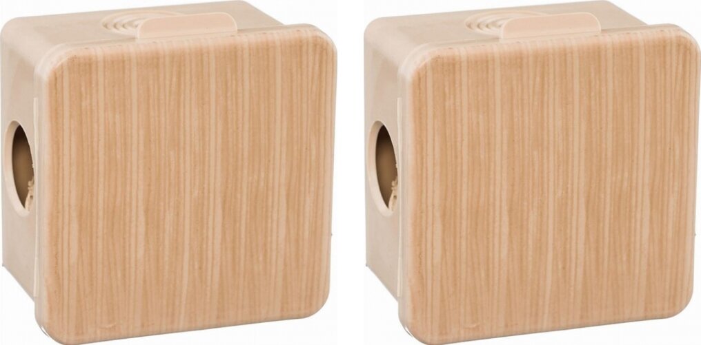 Коробка распределительная TDM Electric Эко 65x65x50 квадратная 4 ввода для открытого монтажа IP54 сосна (комплект из 2 шт.)