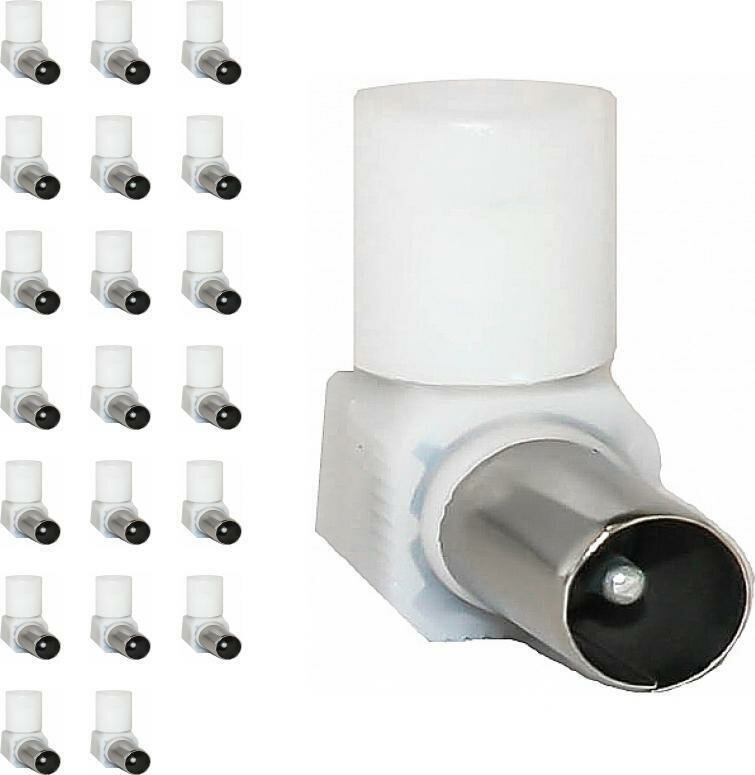 Разъем телевизионный штекер TV с угловым входом (комплект из 20 шт)