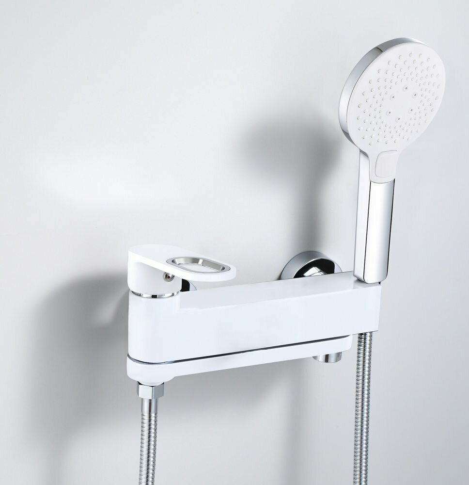 Н32016F Смеситель для ванны HANSEN (белый), кран для ванны и душа