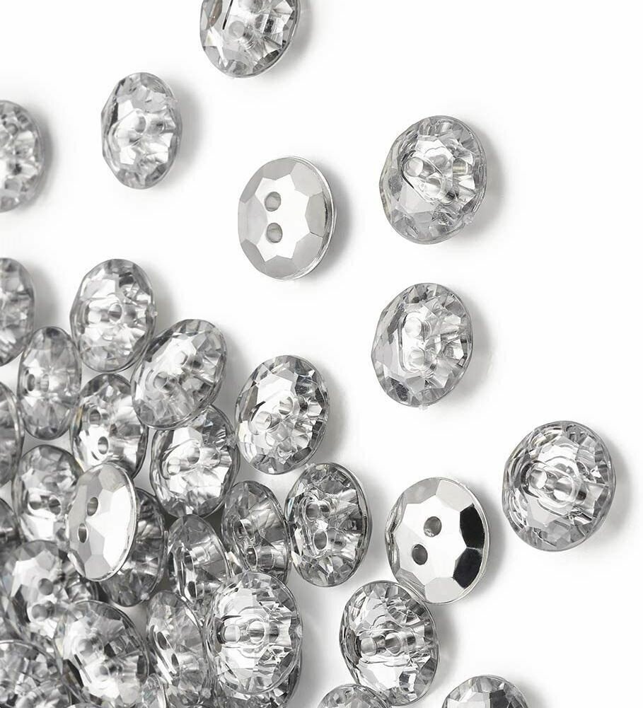 Пуговицы-кристалл "Страза" HD08 L28-18мм (уп.50шт.)