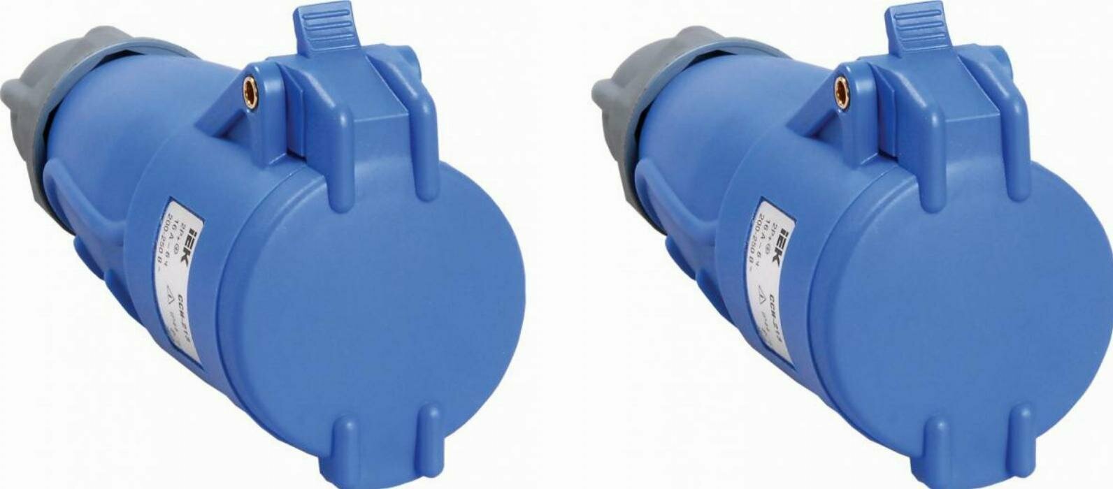 Розетка силовая переносная IEK 2Р+РЕ 32А 220В пластиковая IP44 (комплект из 2 шт)