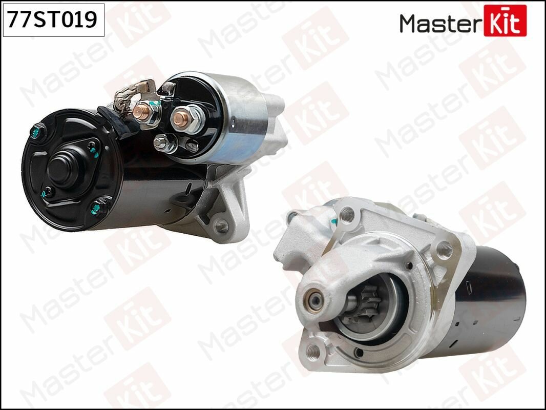 Стартер для автомобиля Ford Focus 1998-19, C-Max 03-12, Fiesta 1995-15, Fusion 04-12, Mondeo IV 2007-15, Mazda 2 03-07 (1,1 Kw) MasterKit Арт. 77ST019