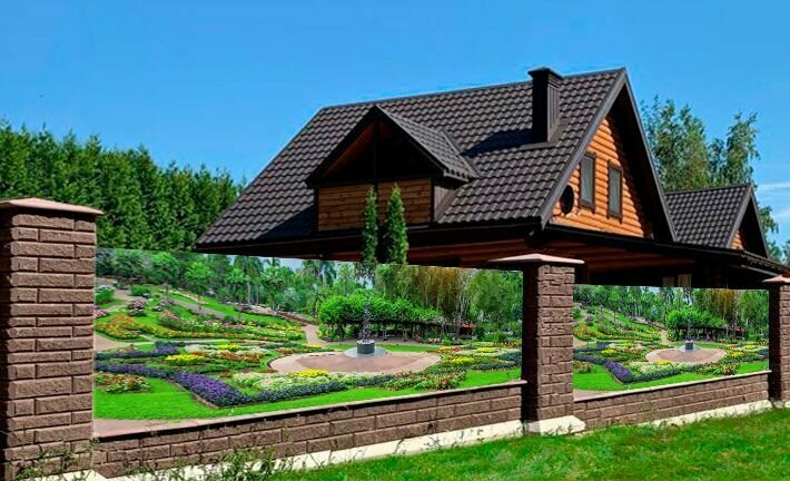 Фотосетка для забора и фасада 1,5 х 6 м без люверсов / Парк