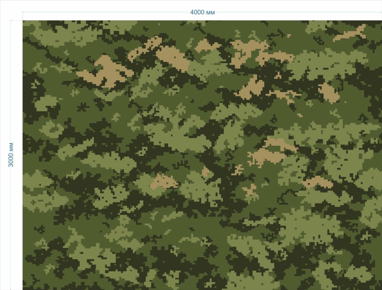 Фотосетка для забора и фасада 3 х 4 м с люверсами / Камуфляж 3