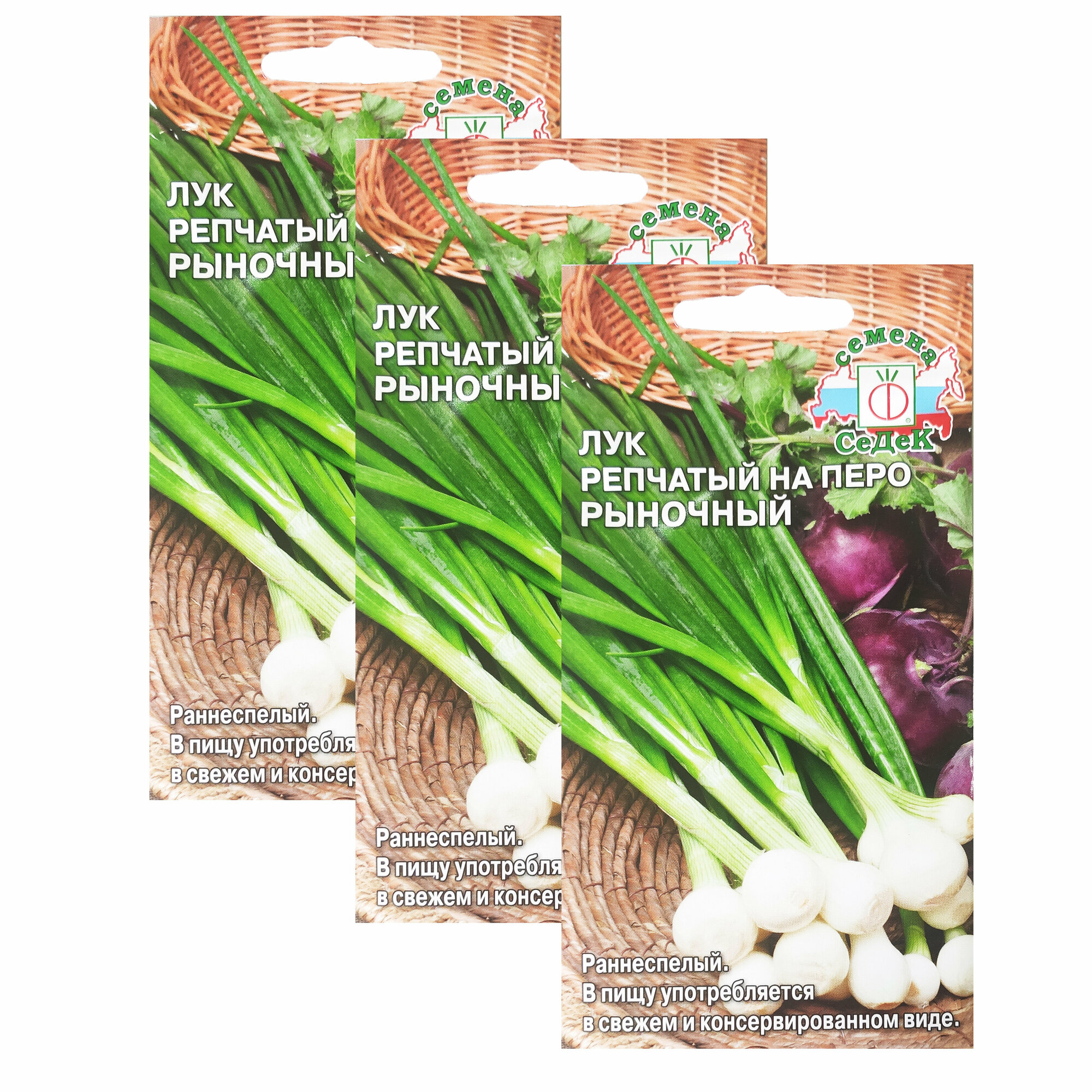 Семена Лук репчатый на перо Рыночный 1 г (СеДеК) , 3 упаковки * 1 г
