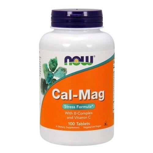 Таблетки NOW Cal-Mag Stress Formula, 100 г, 100 шт.