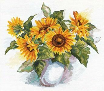 Набор для вышивания крестом "Подсолнухи" 2-08, 33х28 см, Алиса