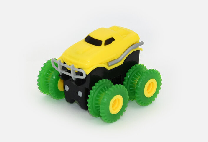 Трюковая машинка Трикс-Тракс Crazy Car на батарейках желтая, 10 см