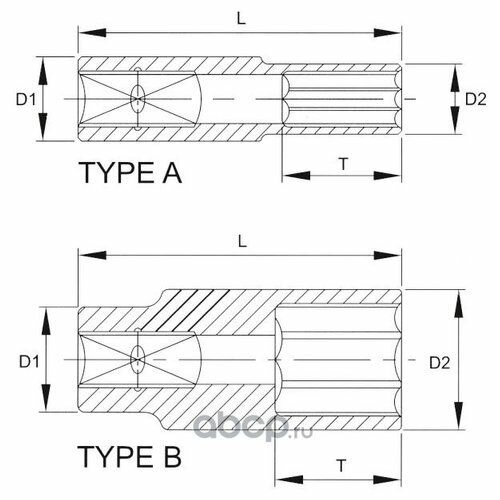 Головка торцевая глубокая 6гр. 3/8 13мм LICOTA n3013l