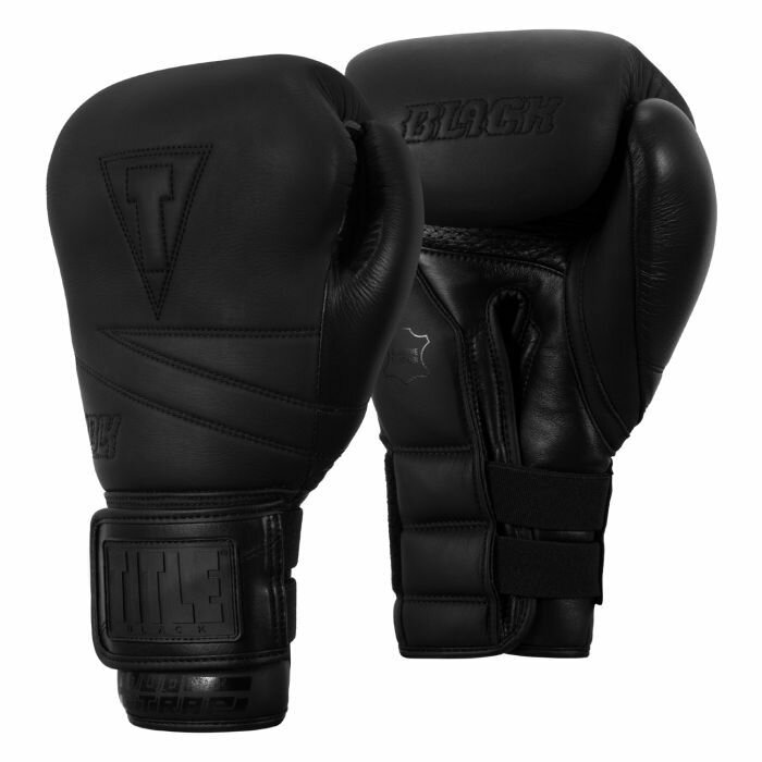 Перчатки боксерские TITLE BLACK Bolstered Leather Bag Gloves, 12 унций